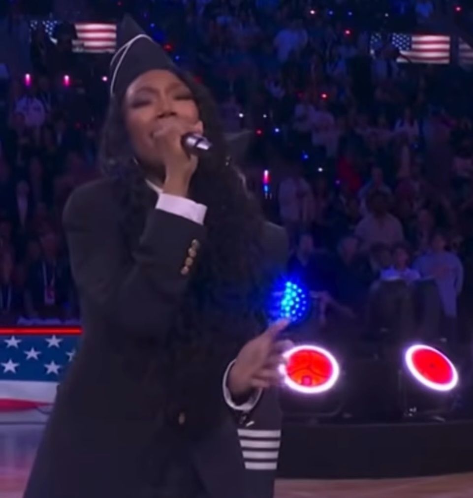 Vocal Bible Behavior: Brandy Performs the National Anthem at the 2026 ...